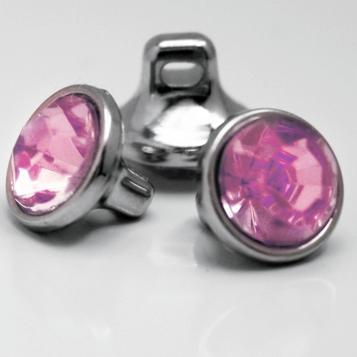 Round clear Faceted crystal shank button – www.jimmybuttons.com.au