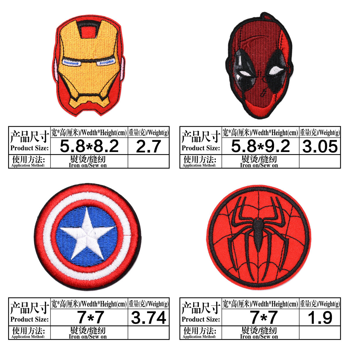 Emb patches - Marvel collection（Iron on） – www.jimmybuttons.com.au