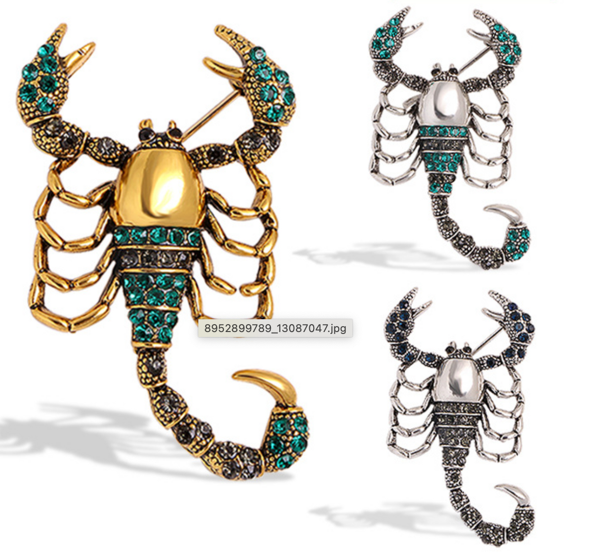 Scorpion Rhinestone Brooch Pin Women Metal Pin Scarf Clip Accessories ...