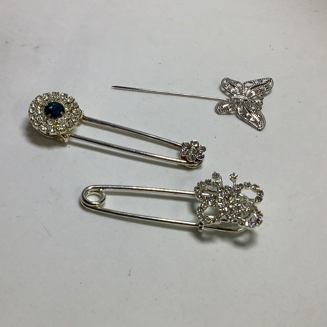 Safety Rhinestone Pins -Bouquet Pins, Bridal Bouquet Pins, Kilt Pin, B ...