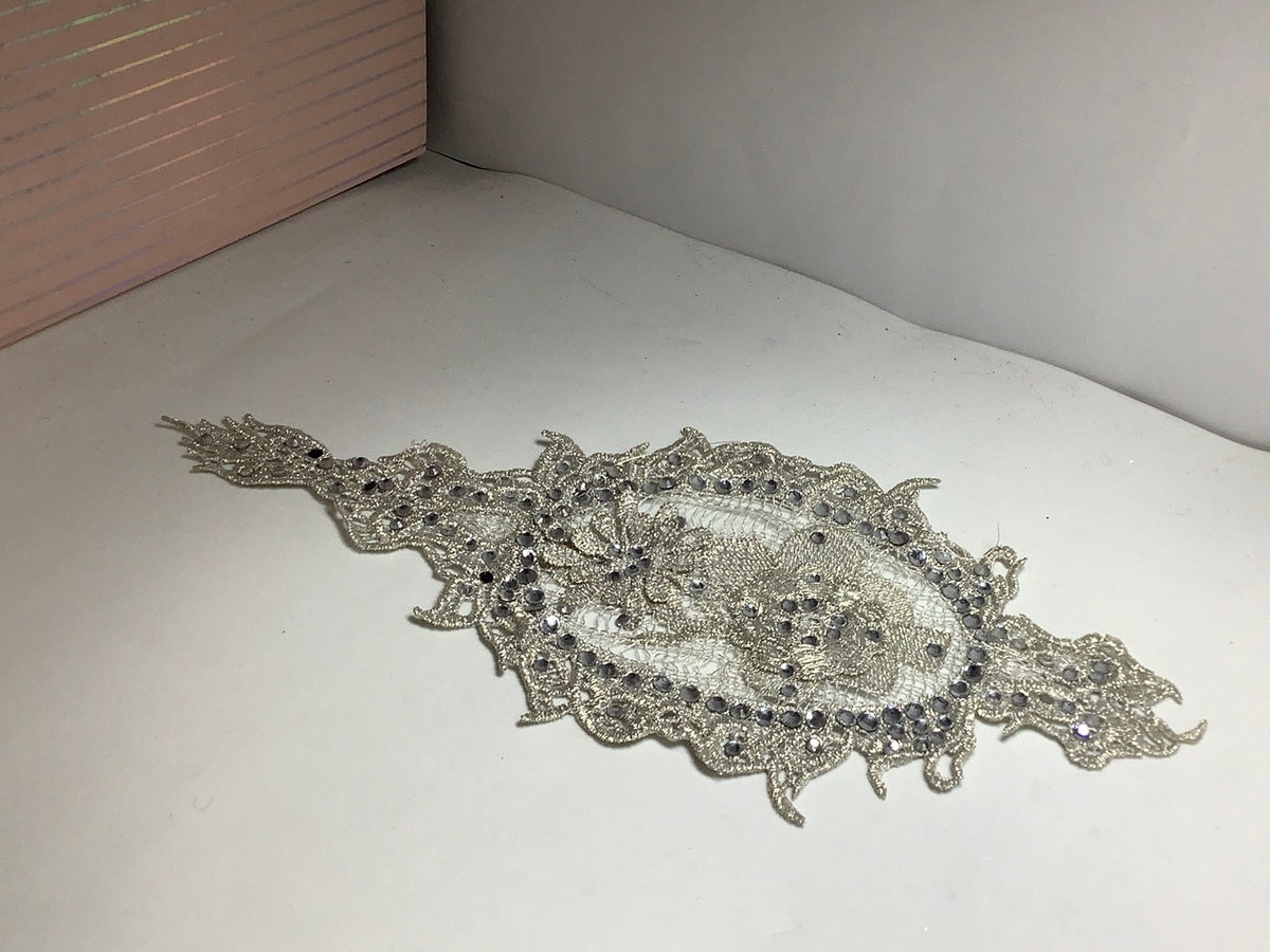 Vintage lurex emb patches with iron on diamanté – www.jimmybuttons.com.au