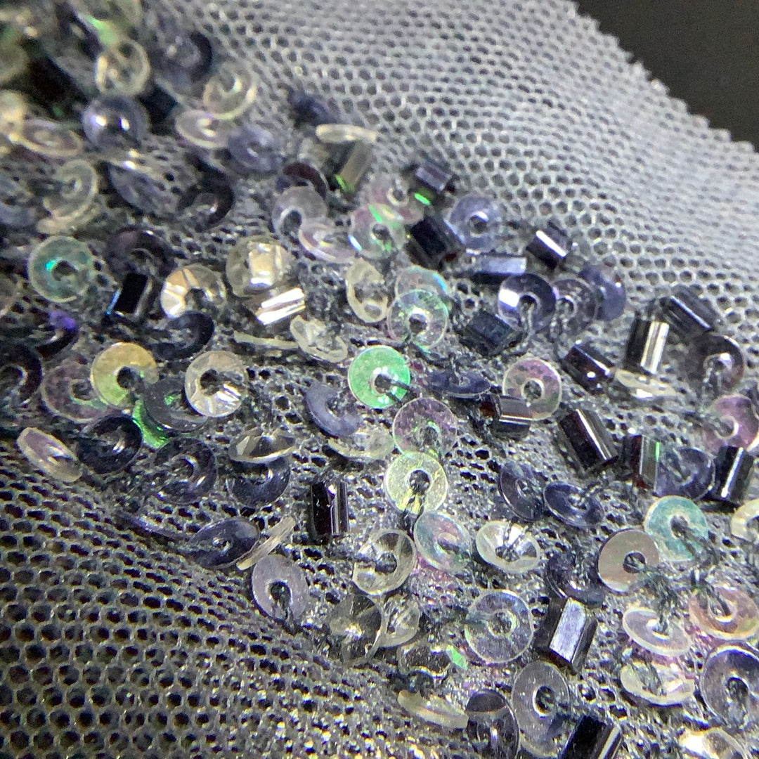 Mix beads with sequin embellishment on mesh – www.jimmybuttons.com.au