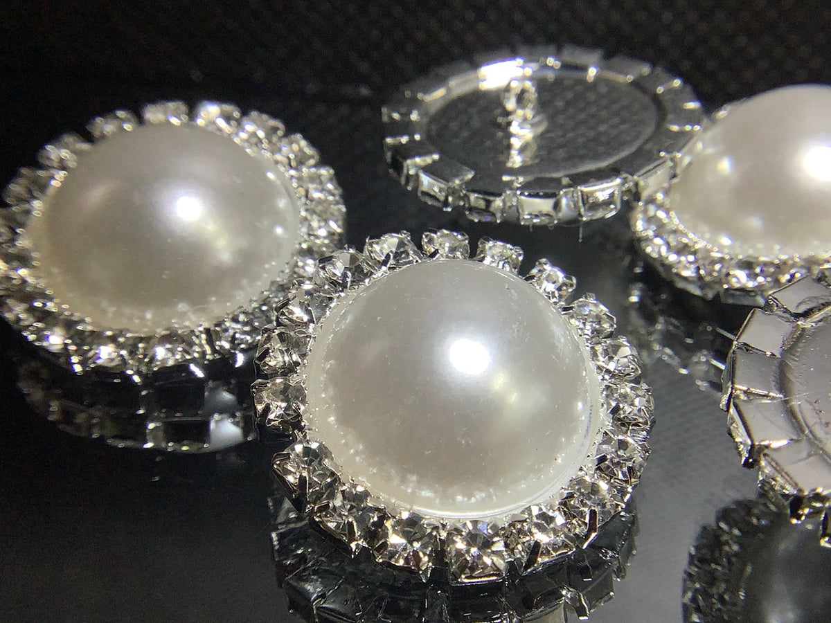 Diamond edge pearl centre shank button – www.jimmybuttons.com.au
