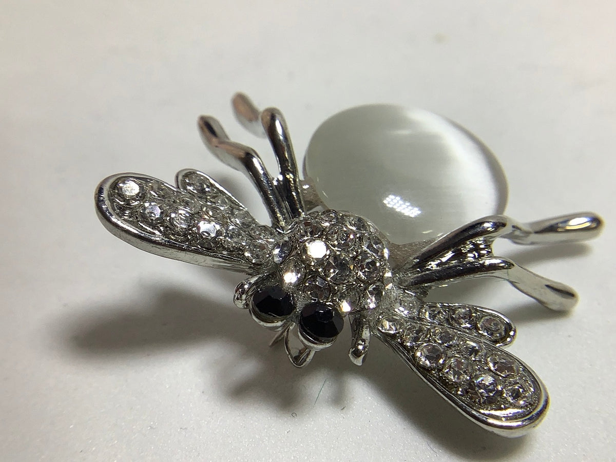 Joan Rivers Signed Black Crystal Rhinestone Insect Brooch Pin Vintage ...