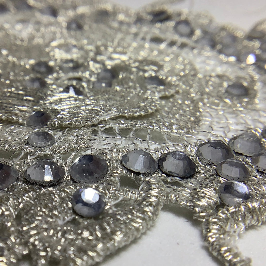 Vintage lurex emb patches with iron on diamanté – www.jimmybuttons.com.au