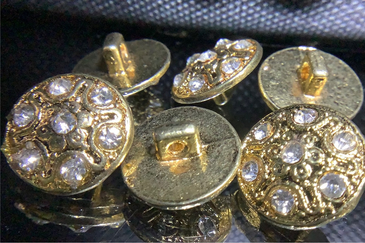 Round diamonte encrusted shank button 15mm – www.jimmybuttons.com.au