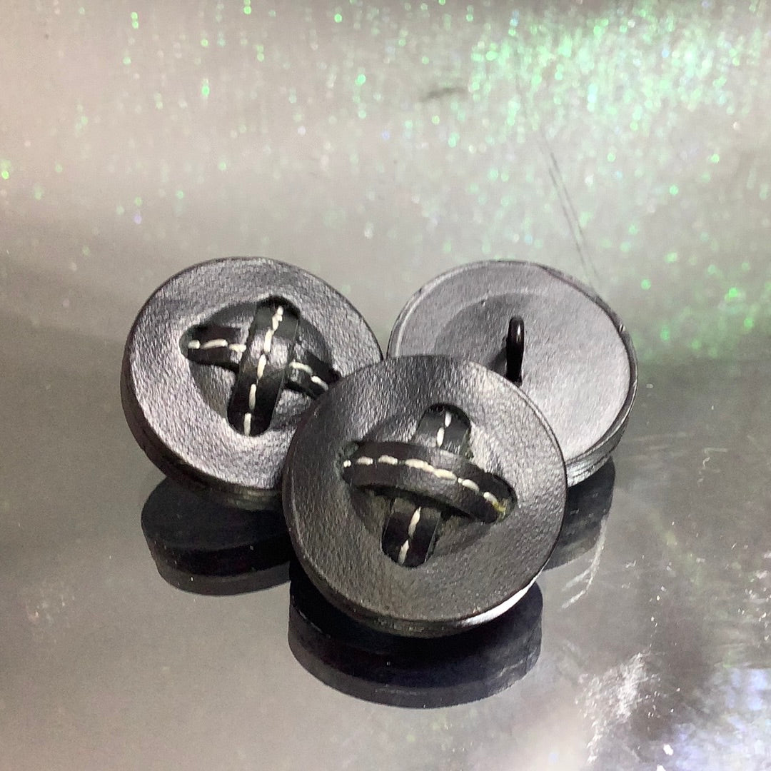 Plastic leather look shank button – www.jimmybuttons.com.au