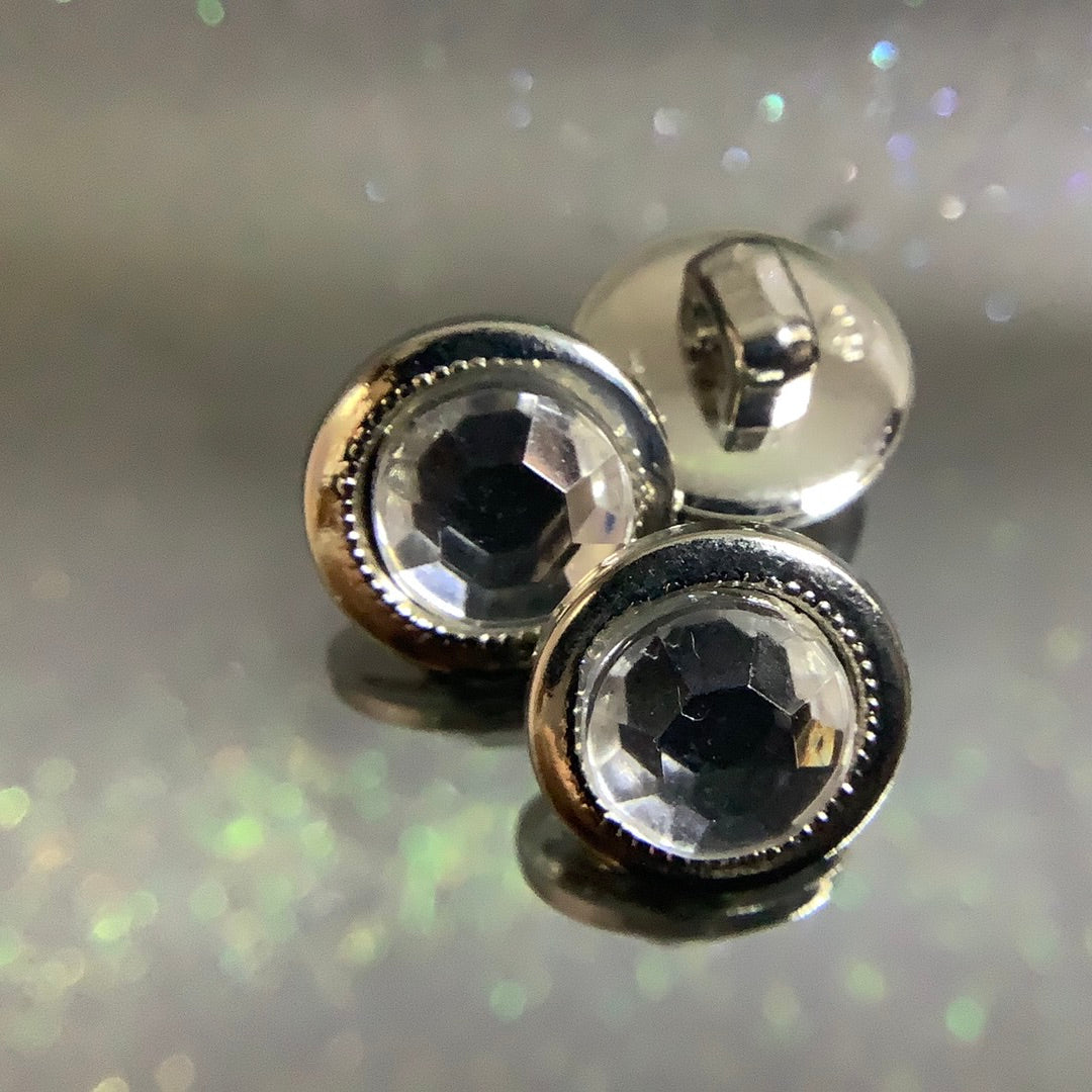 Faceted rhinestone shank button – www.jimmybuttons.com.au