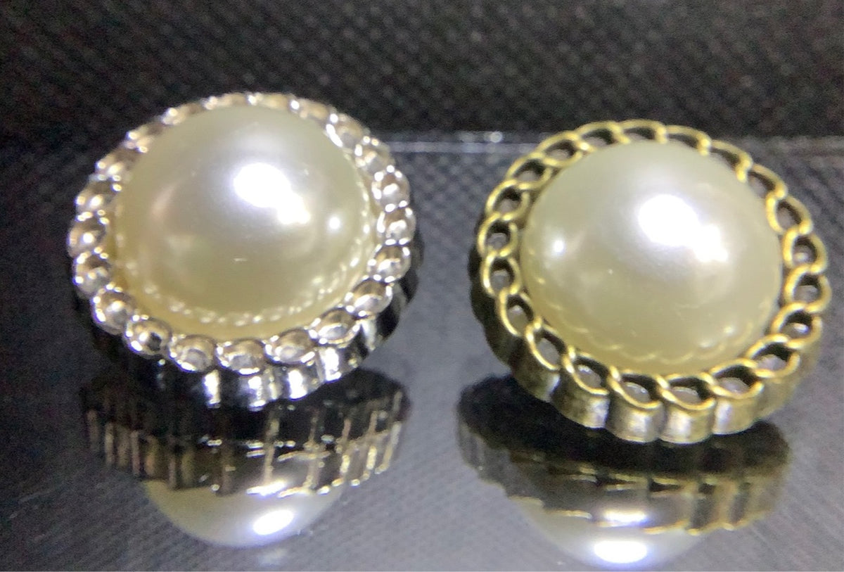 Half dome pearl shank button with chain edge – www.jimmybuttons.com.au
