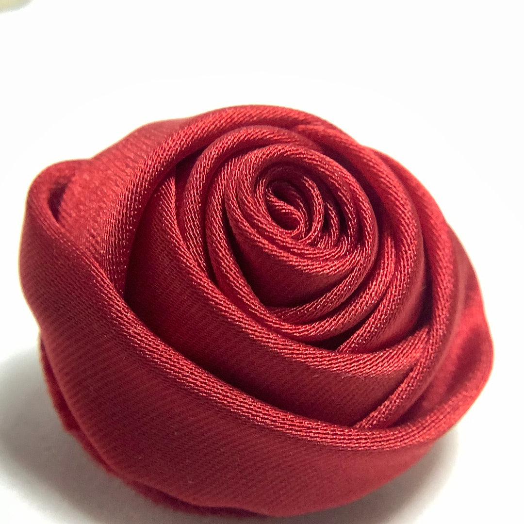 Handmade Satin Rose Ribbon Rosettes Fabric Flower Appliques Foh – www ...