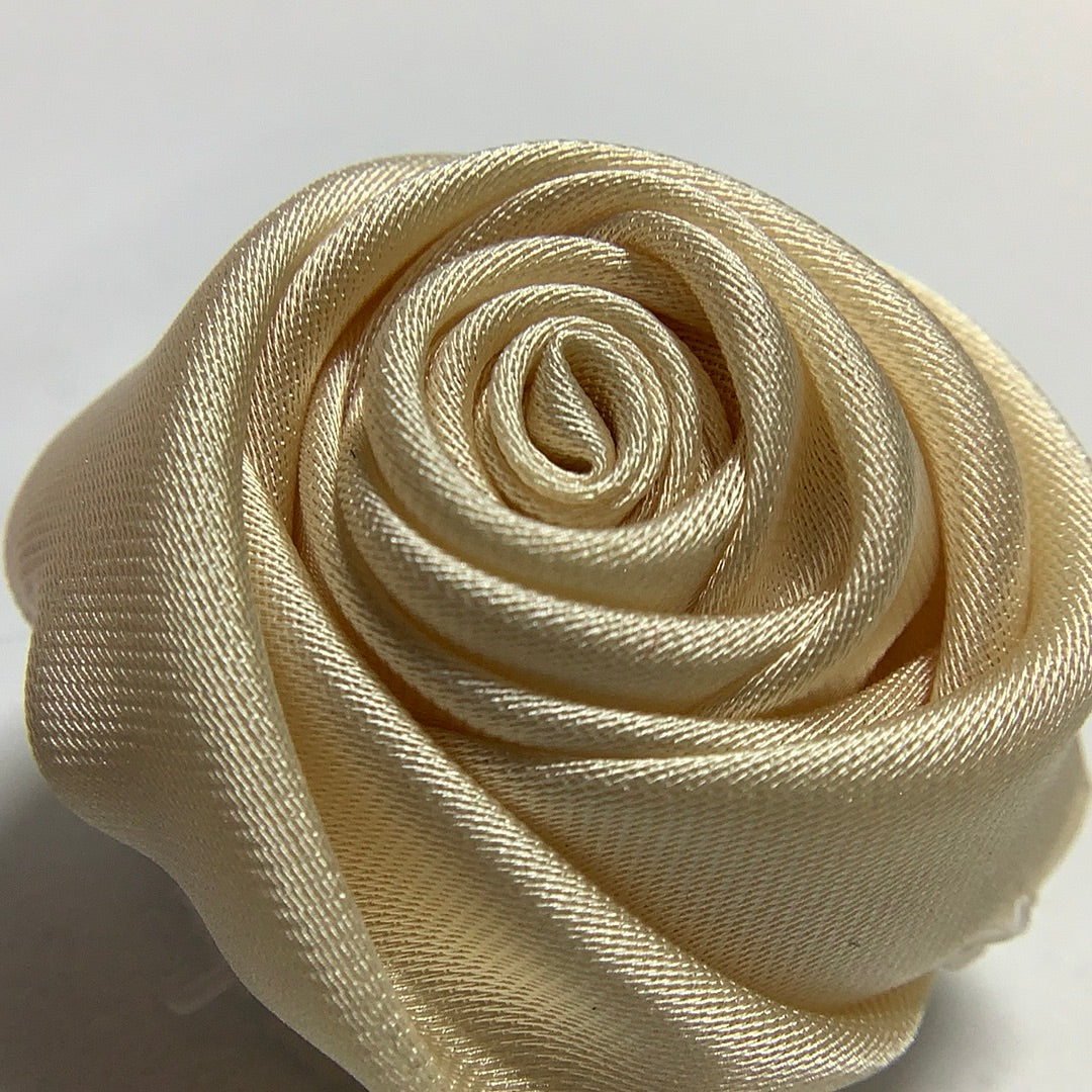 Handmade Satin Rose Ribbon Rosettes Fabric Flower Appliques Foh – www ...
