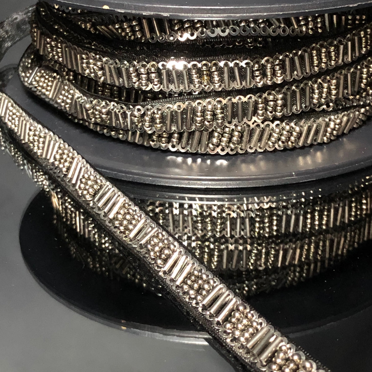 Jane beading tape on organza – www.jimmybuttons.com.au