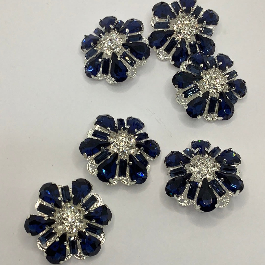 Navy Blue Diamanté Button – www.jimmybuttons.com.au