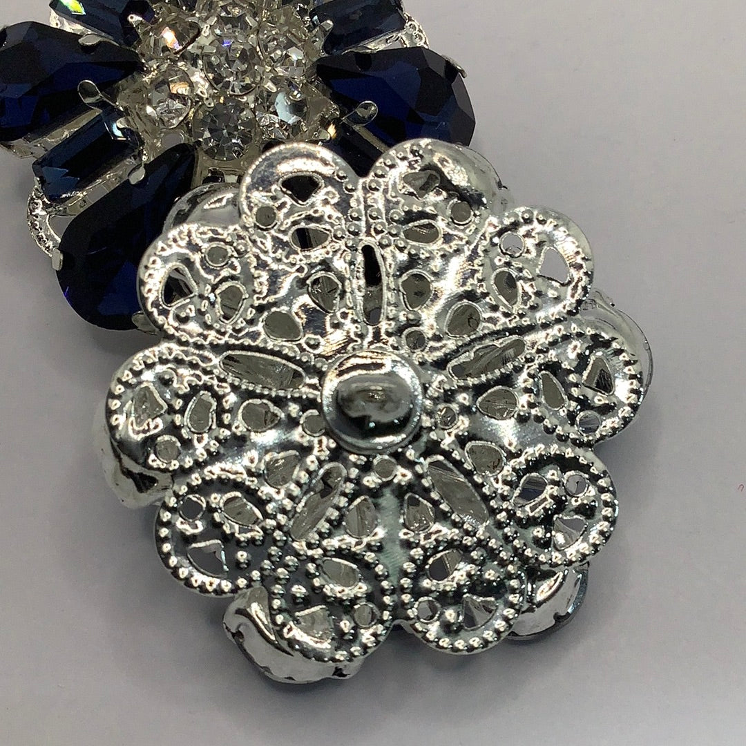 Navy Blue Diamanté Button – www.jimmybuttons.com.au